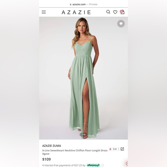 Azazie | Dresses | Azazie Zuma Dress Agave Color A2 | Poshmark